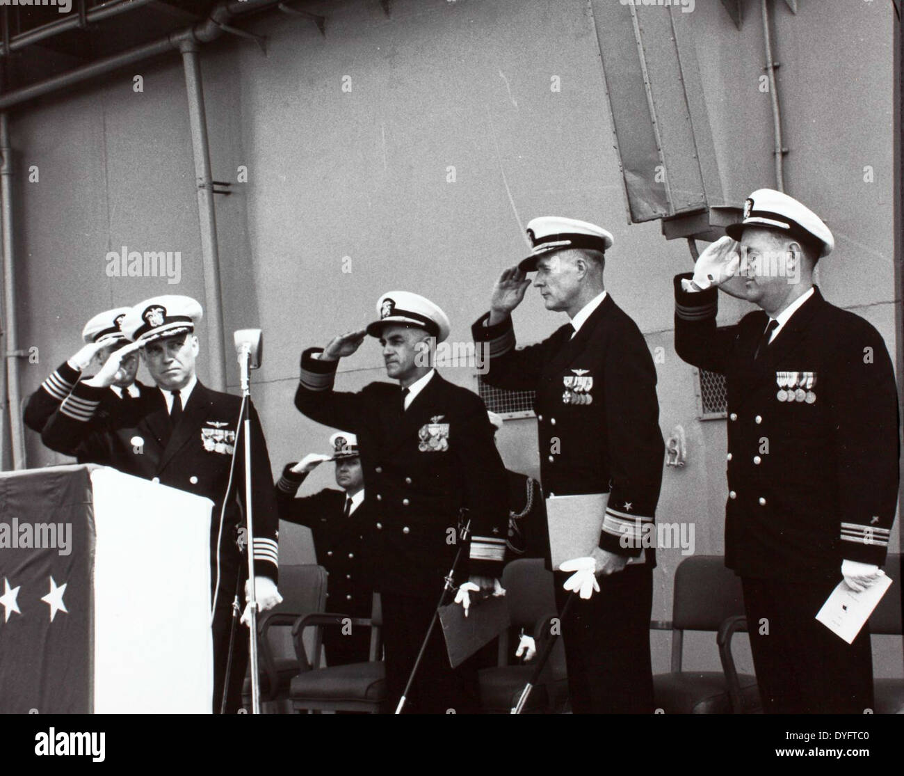 This photograph captures the official change of command ceremony from ...