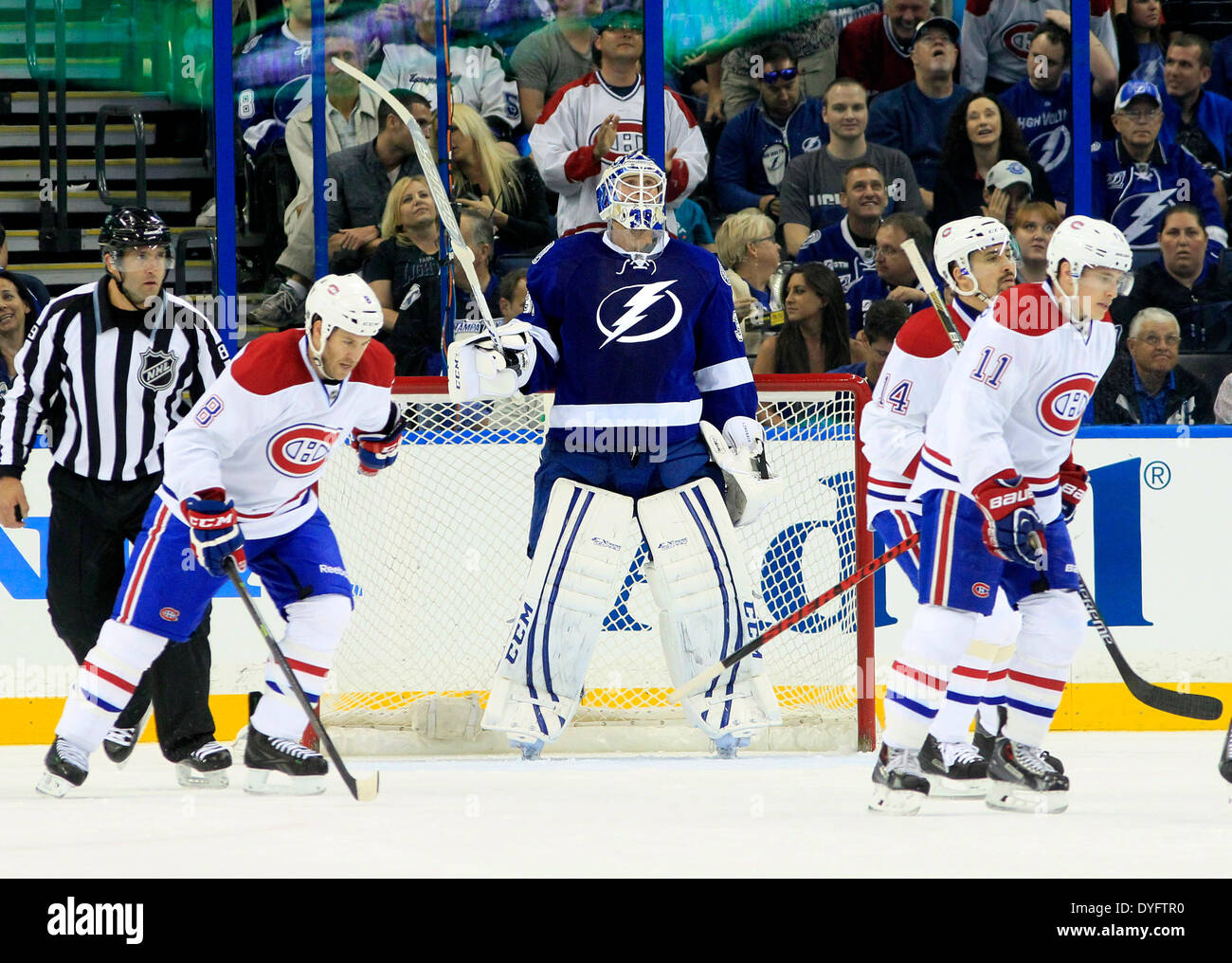 Tampa, Florida, USA. 16th Apr, 2014. DIRK SHADD | Times .Tampa Bay Lightning goalie Anders ...