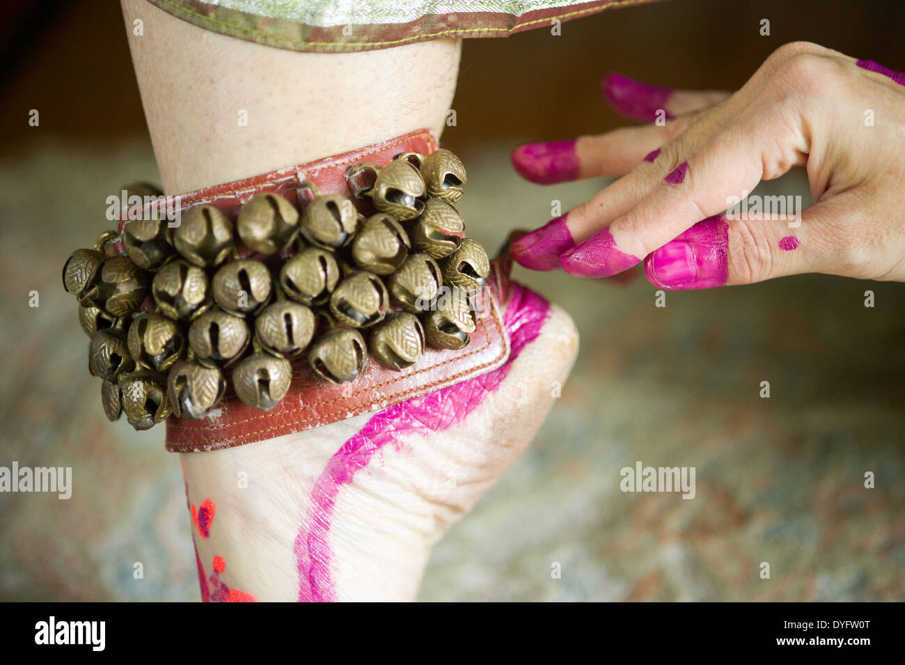 Indian Dance-Painted Foot and Hand Stock Photo - Alamy