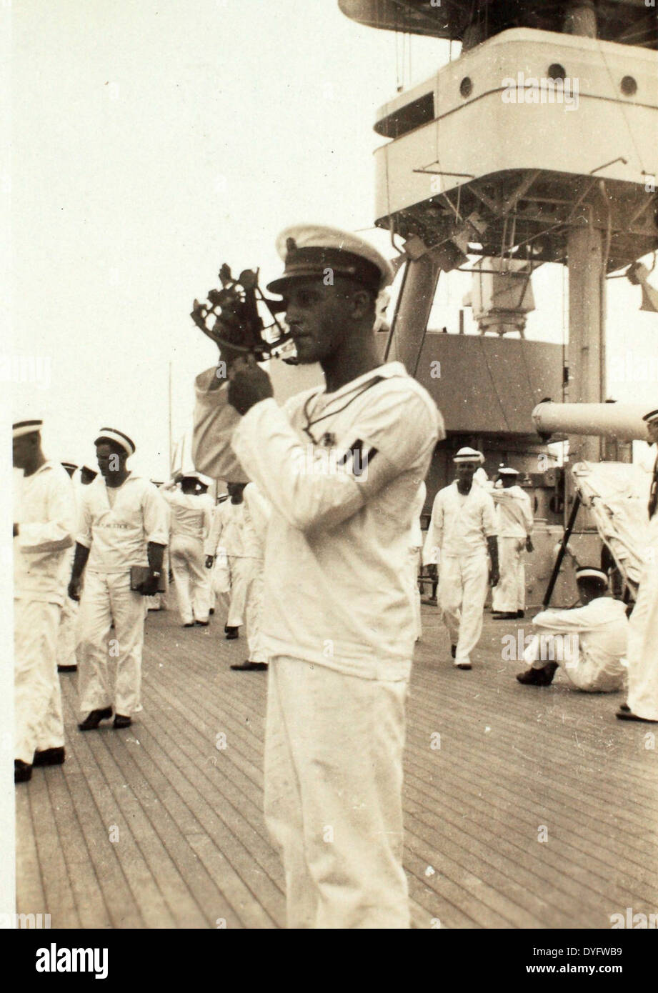 This image illustrates the use of a sextant for navigation, a crucial ...