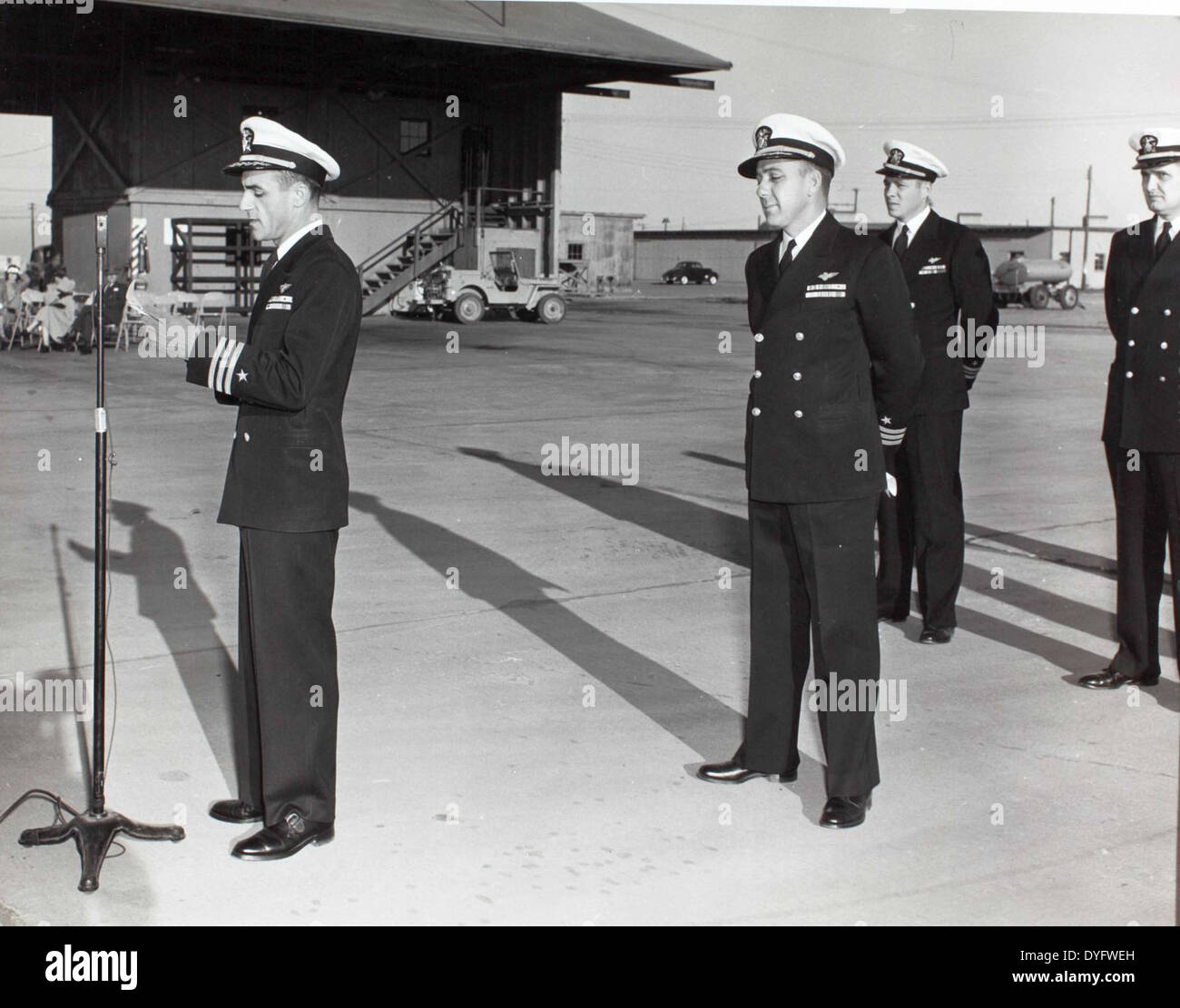 This photograph documents a Change of Command ceremony at NAS Miramar ...