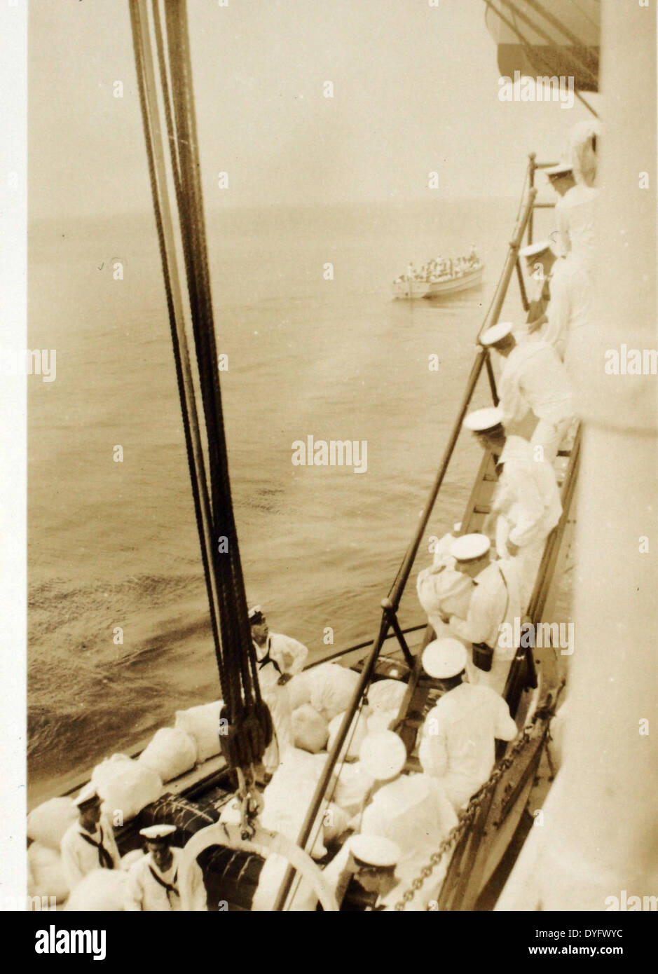Each sailor waiting their turn to disembark Stock Photo - Alamy