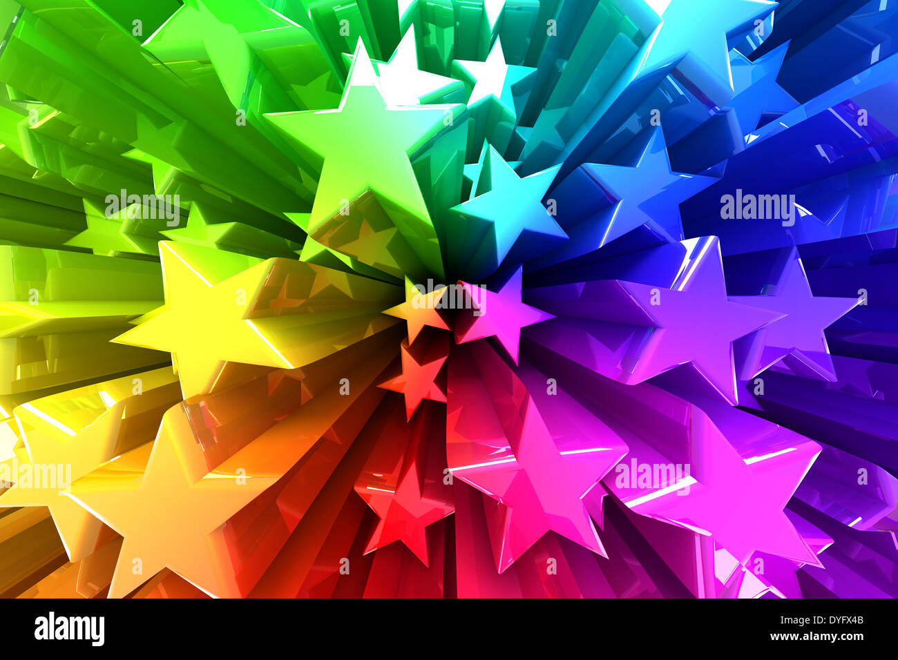 Colorful burst of stars Stock Photo - Alamy