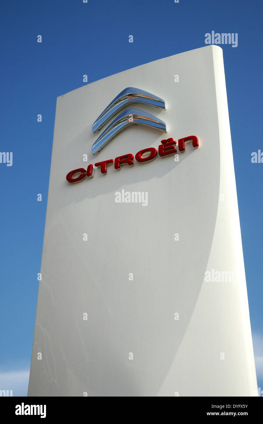Citroen logo dealership sign, Southampton, England Stock Photo - Alamy