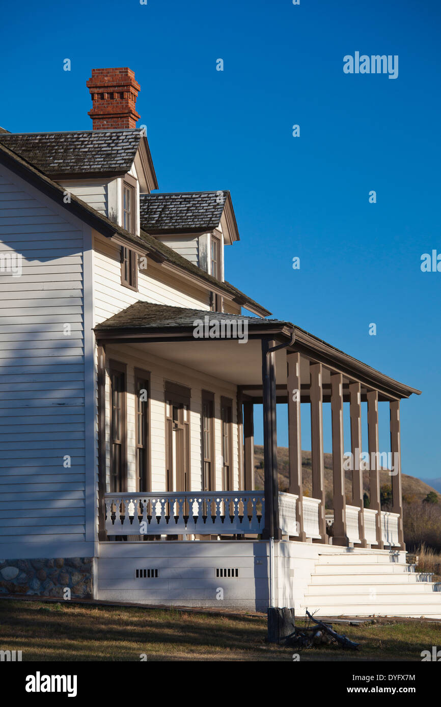 USA, North Dakota, Mandan, Fort Abraham Lincoln State Park, Custer ...