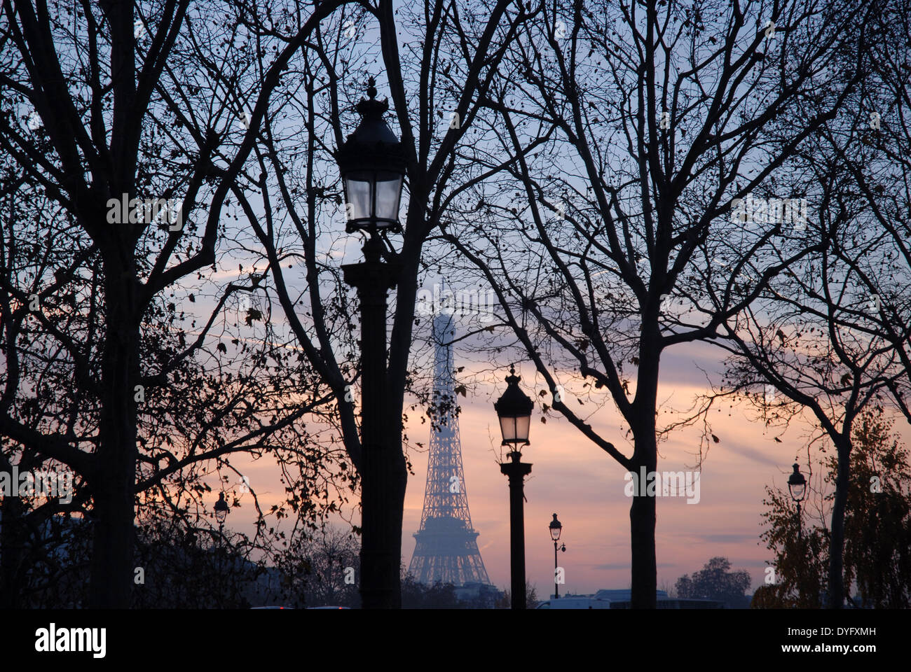 Eiffel Tower at dusk, Paris, France Stock Photo - Alamy