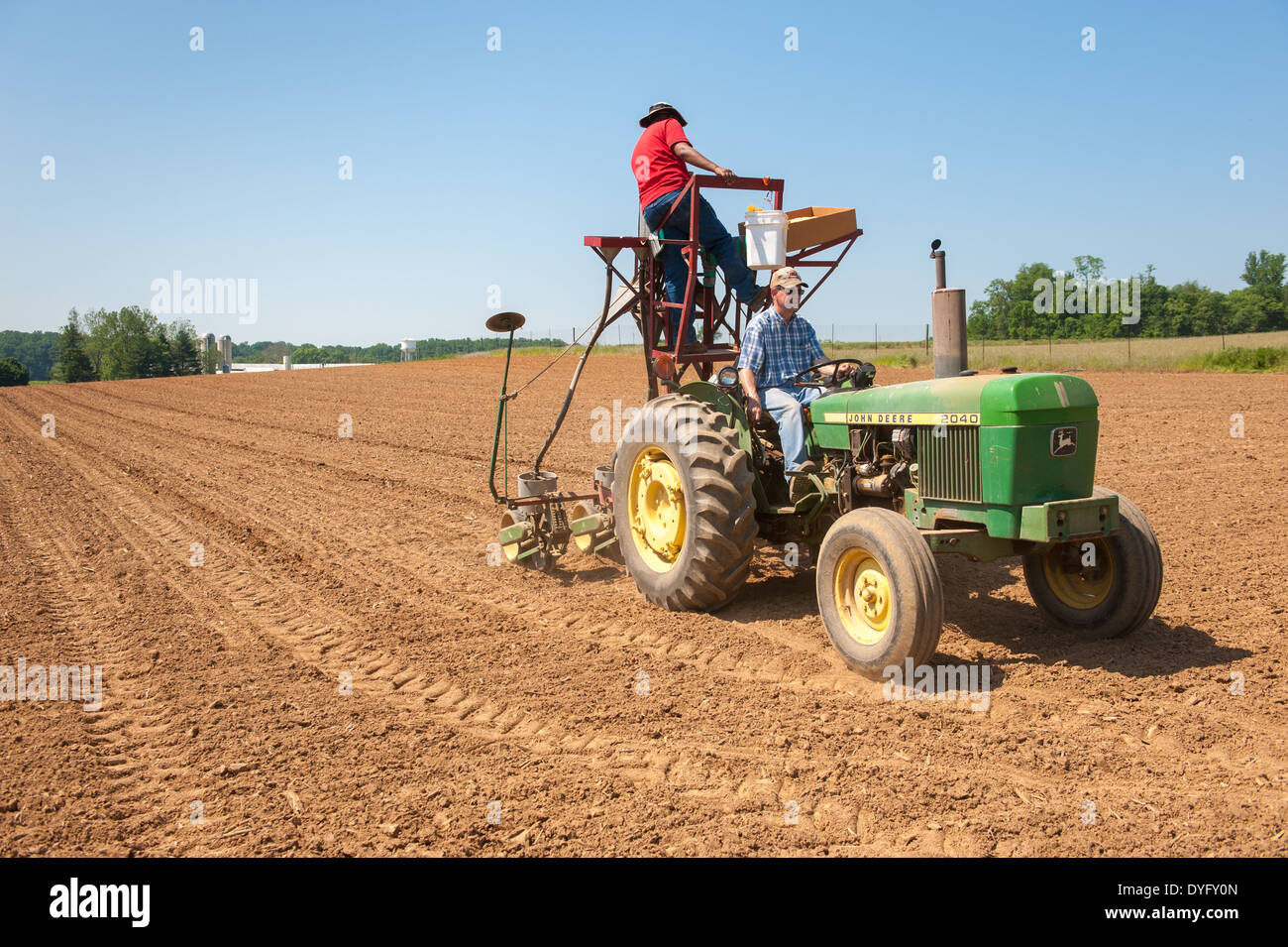 Planting test plots with Tractor Clarksville MD Stock Photo - Alamy