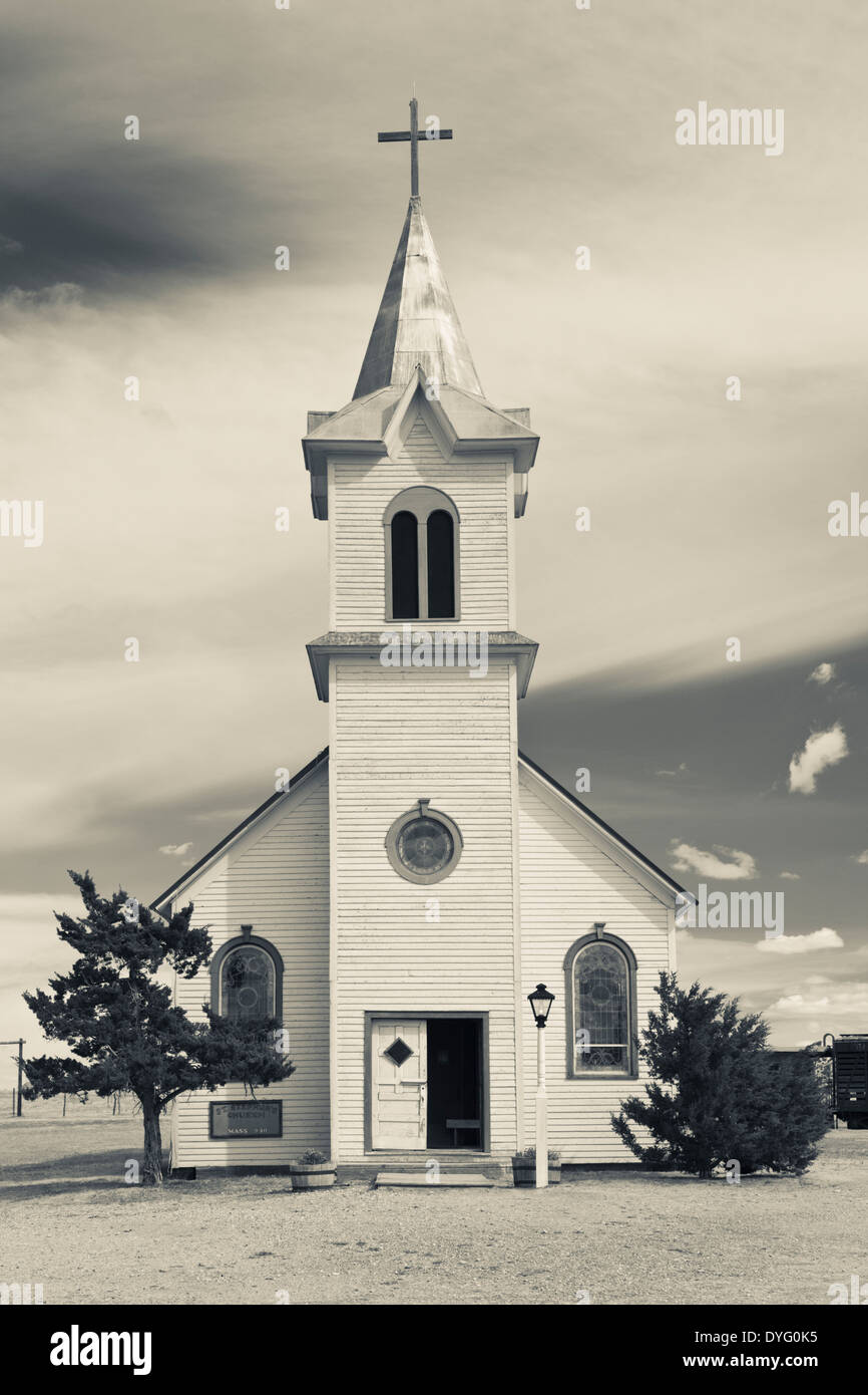 USA, South Dakota, Stamford, 1880 Town, pioneer village, church Stock ...