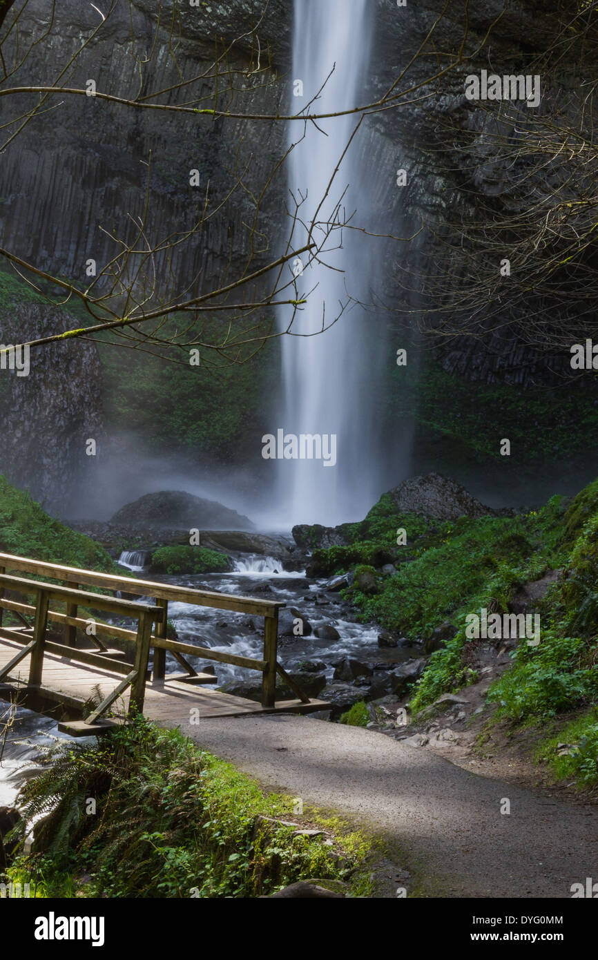 beautiful spring time waterfalls in the Columbia Gorge, Oregon Stock ...