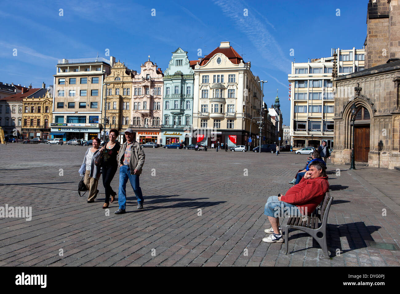 Plzen Pilsen Czech Republic colorful houses on City Square Stock Photo ...