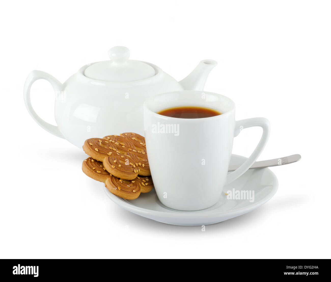 Cup tea biscuits on Cut Out Stock Images & Pictures - Alamy
