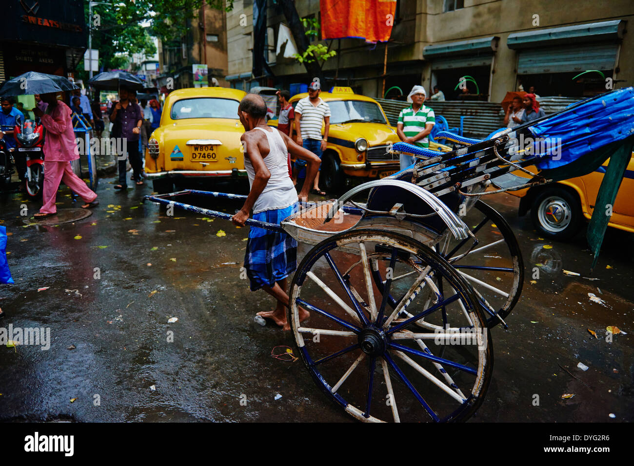 India, West Bengal, Kolkata, Calcutta, the last day of rickshaw of ...