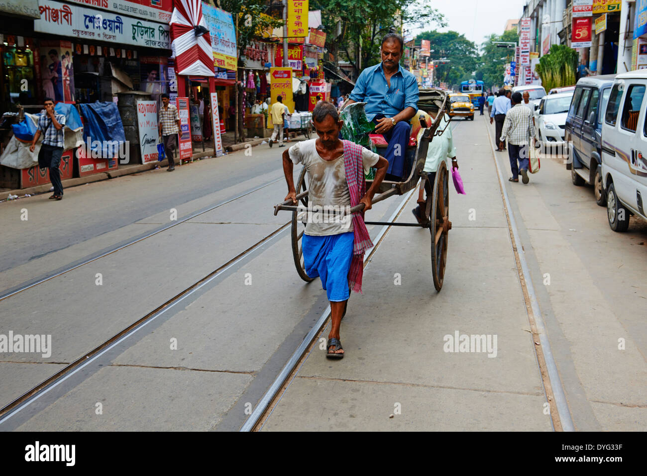 India, West Bengal, Kolkata, Calcutta, the last day of rickshaw of ...