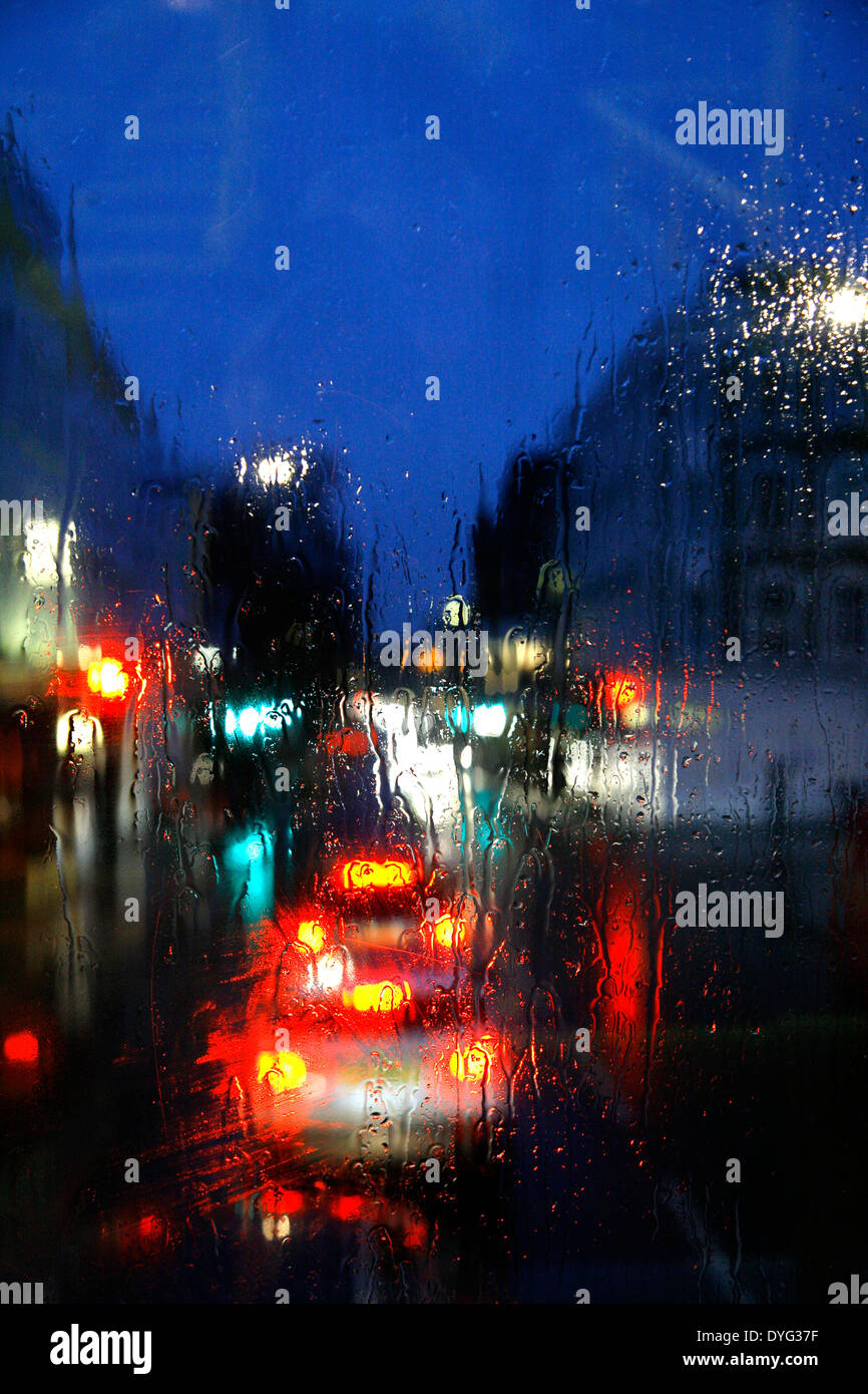 Car through rainy window hi-res stock photography and images - Alamy