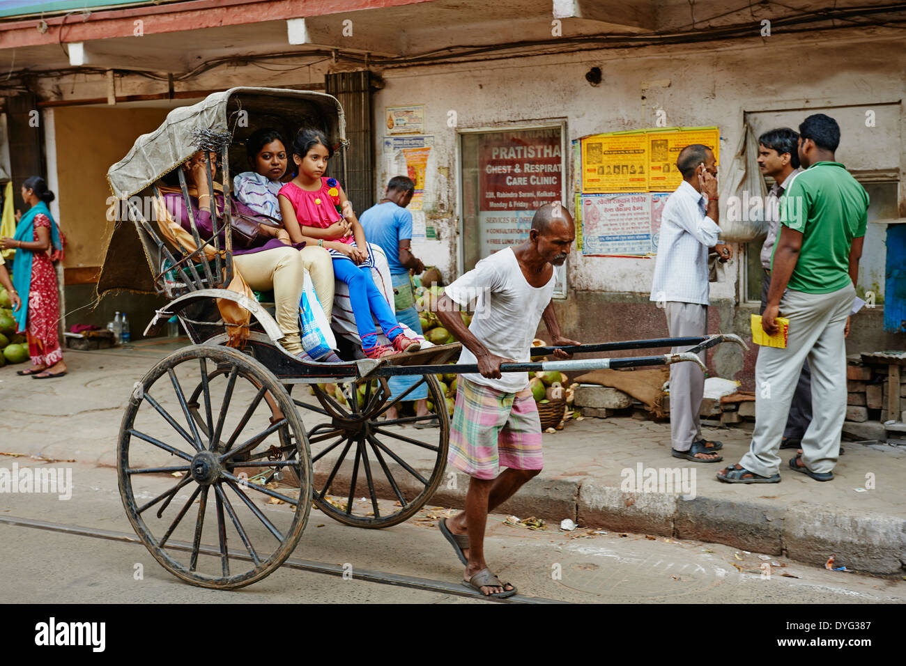 India, West Bengal, Kolkata, Calcutta, the last day of rickshaw of ...