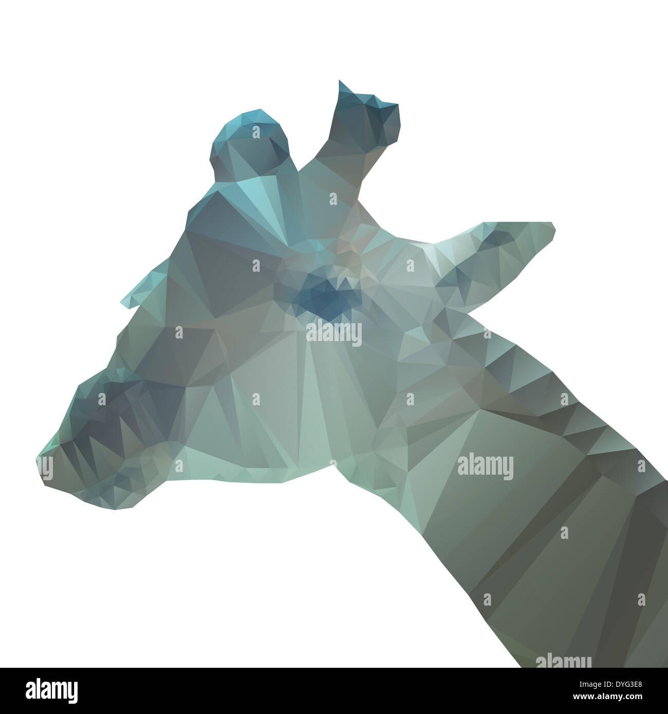 Abstract giraffe's face in origami style on white background Stock ...