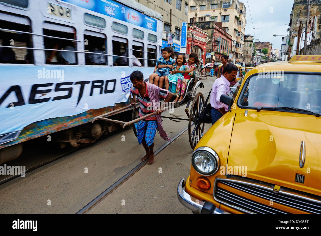 India, West Bengal, Kolkata, Calcutta, the last day of rickshaw of ...