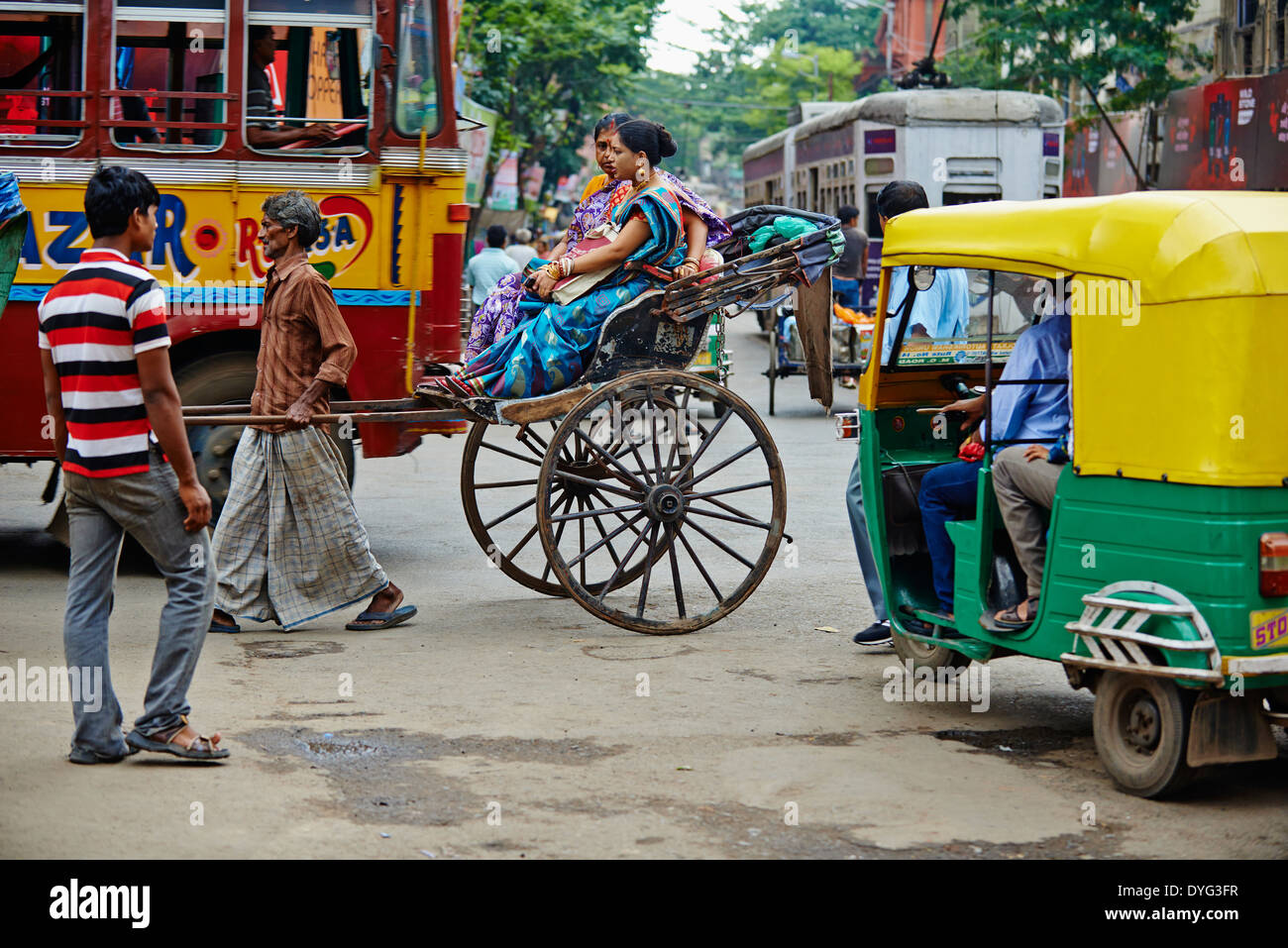 India, West Bengal, Kolkata, Calcutta, the last day of rickshaw of ...
