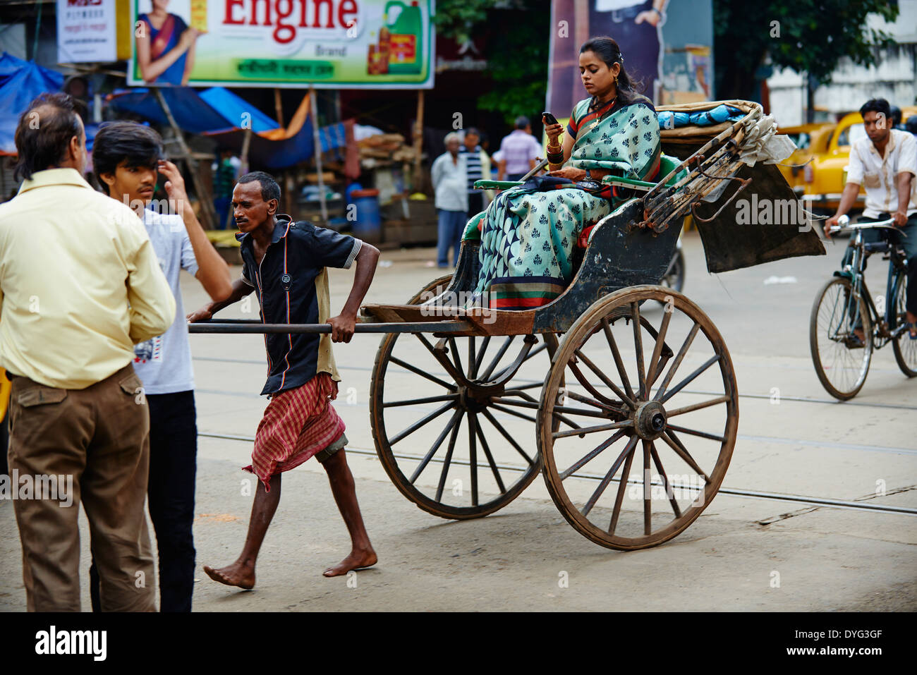 India, West Bengal, Kolkata, Calcutta, the last day of rickshaw of ...