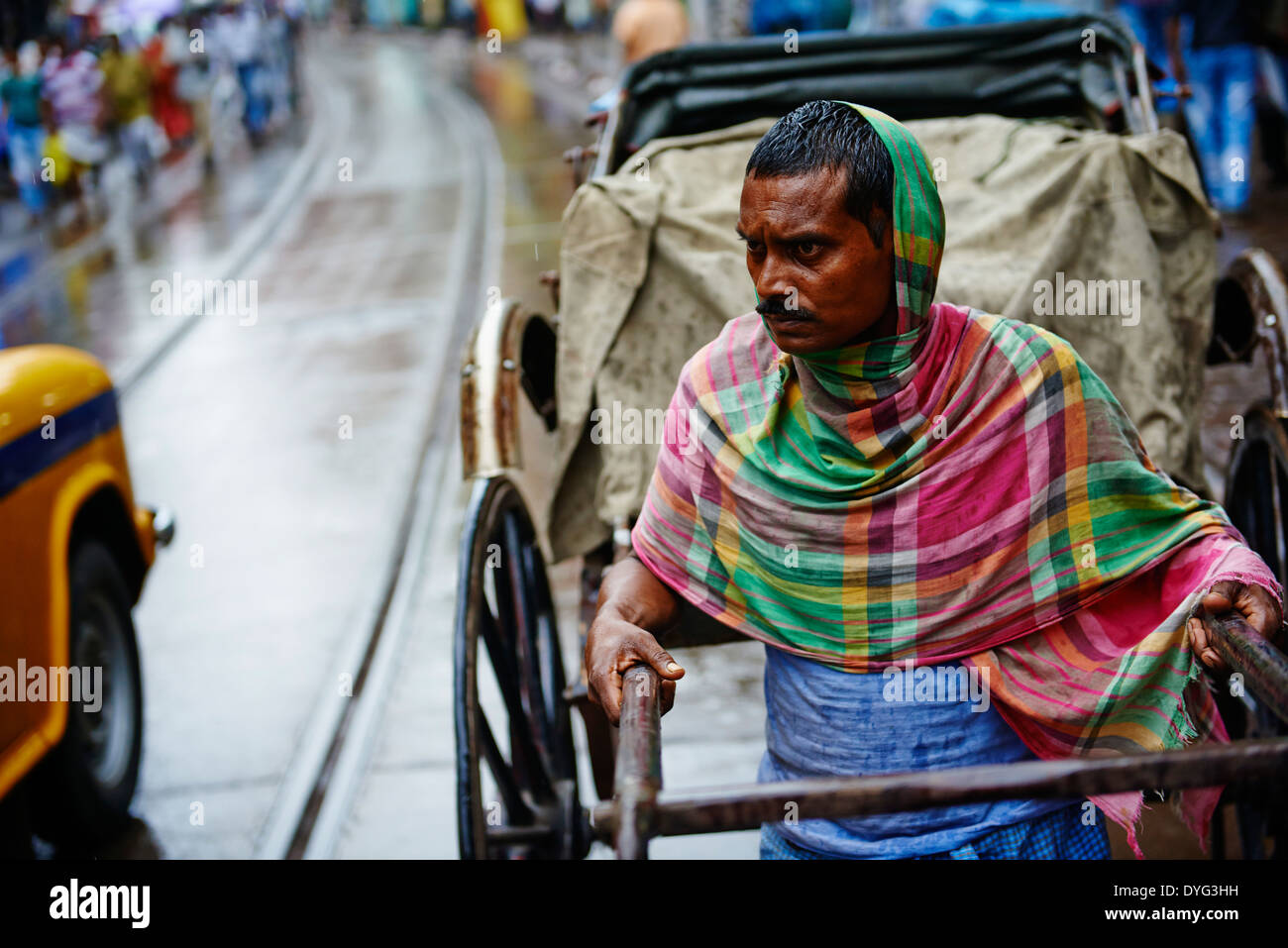 India, West Bengal, Kolkata, Calcutta, the last day of rickshaw of ...