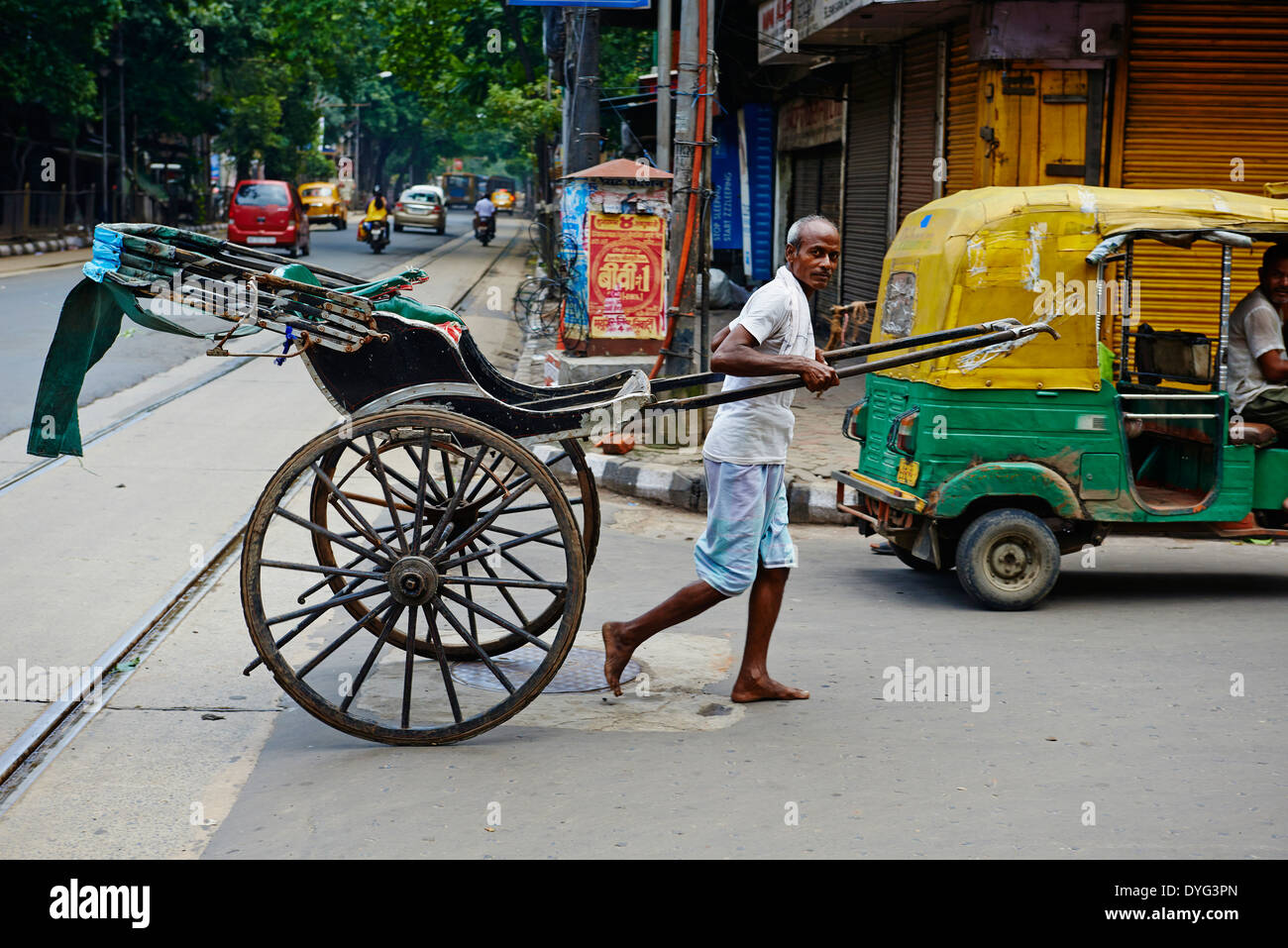 India, West Bengal, Kolkata, Calcutta, the last day of rickshaw of ...