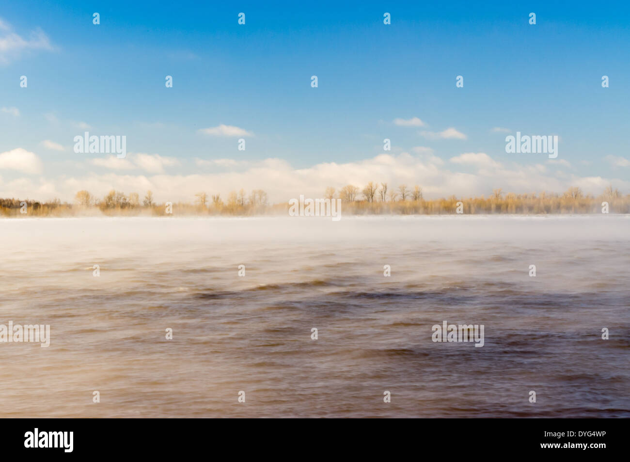 River in a fog Stock Photo - Alamy