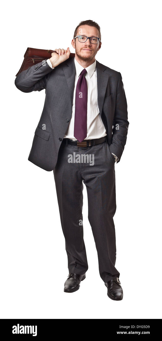standing businessman isolated on white background Stock Photo - Alamy