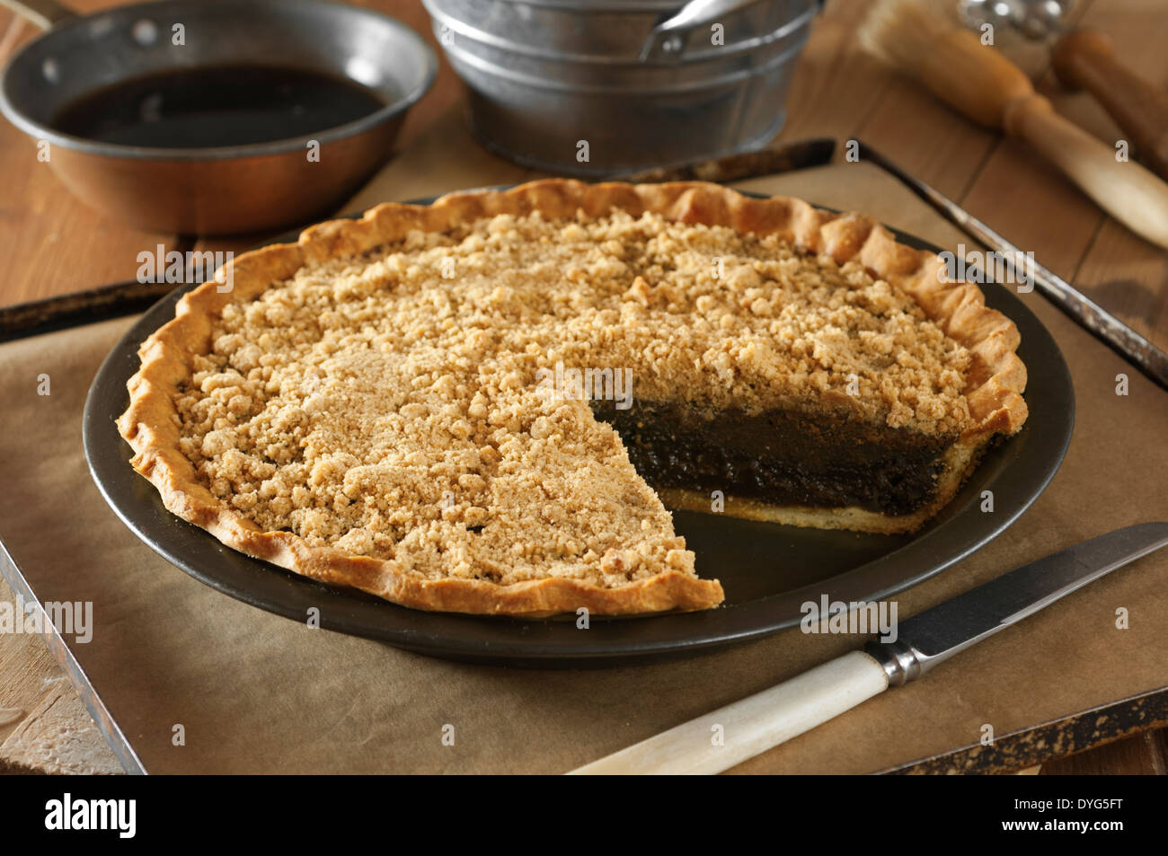Shoo Fly Pie Pennsylvania molasses pie USA Food Stock Photo: 68582412 - Alamy