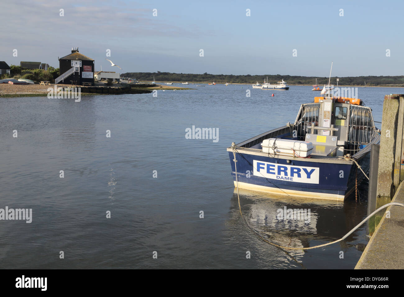 the ferry in mudeford quay on the dorset coast Stock Photo - Alamy