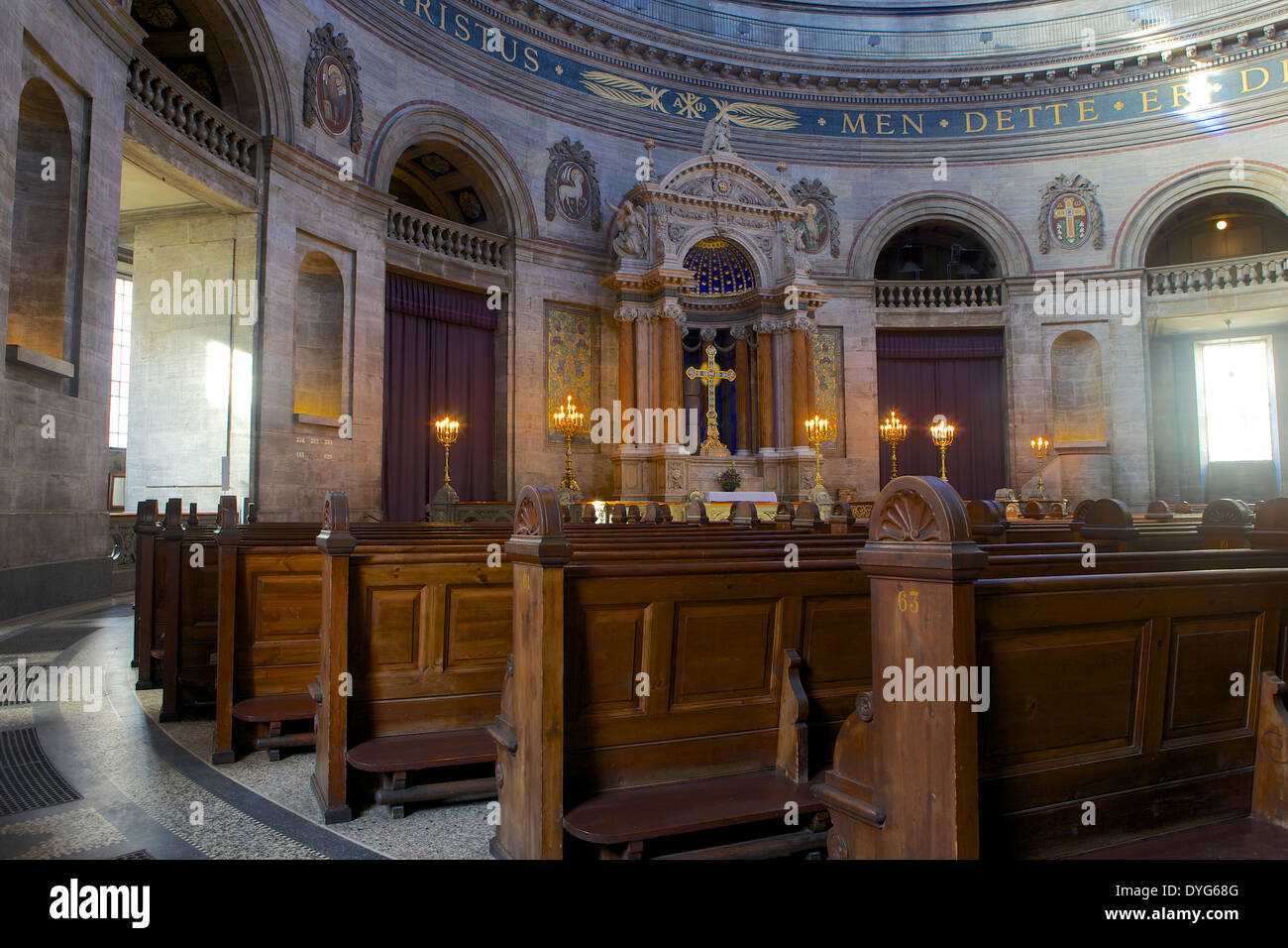 Interior of Amalienborg Marmorkirken church, Marble Church or Frederik ...