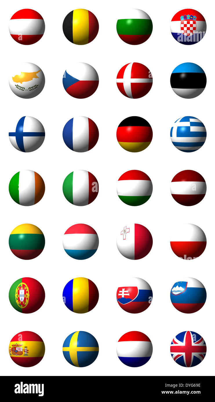 Collage of flags of the European Union without labels Stock Photo - Alamy
