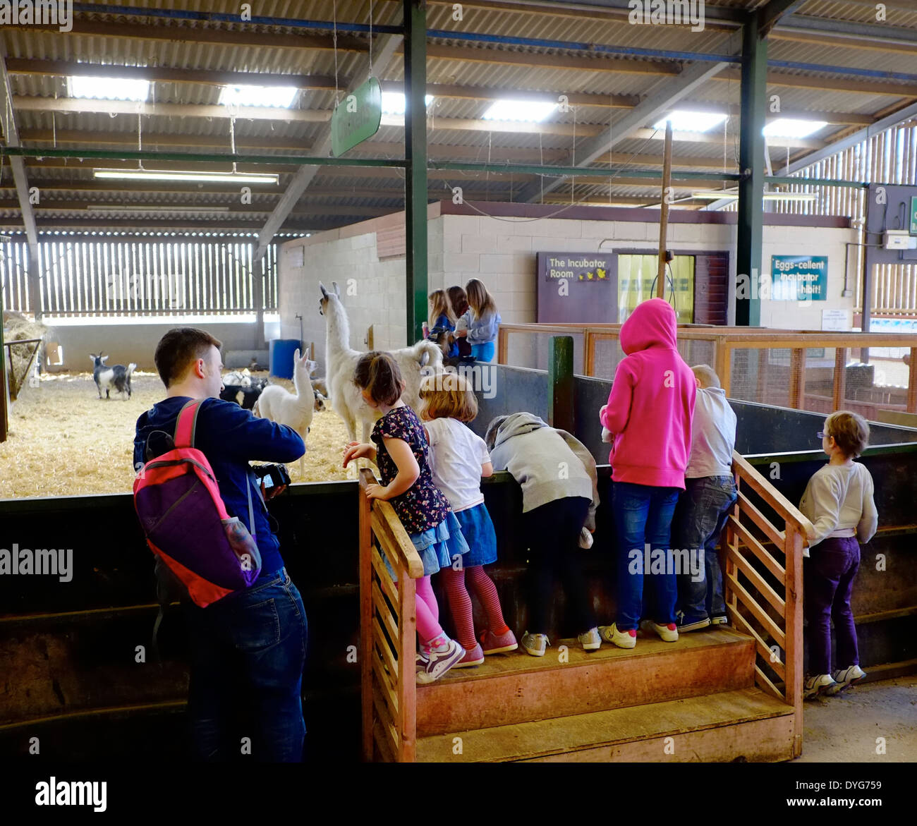 White Post Farm Nottinghamshire England UK. People inside the indoor ...