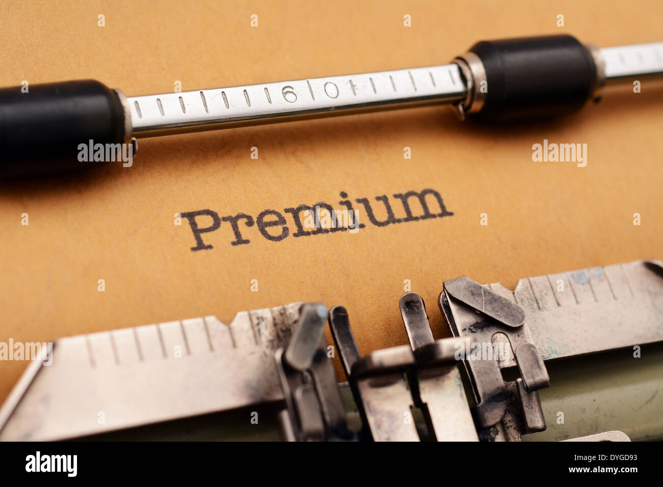 Premium text on typewriter Stock Photo - Alamy
