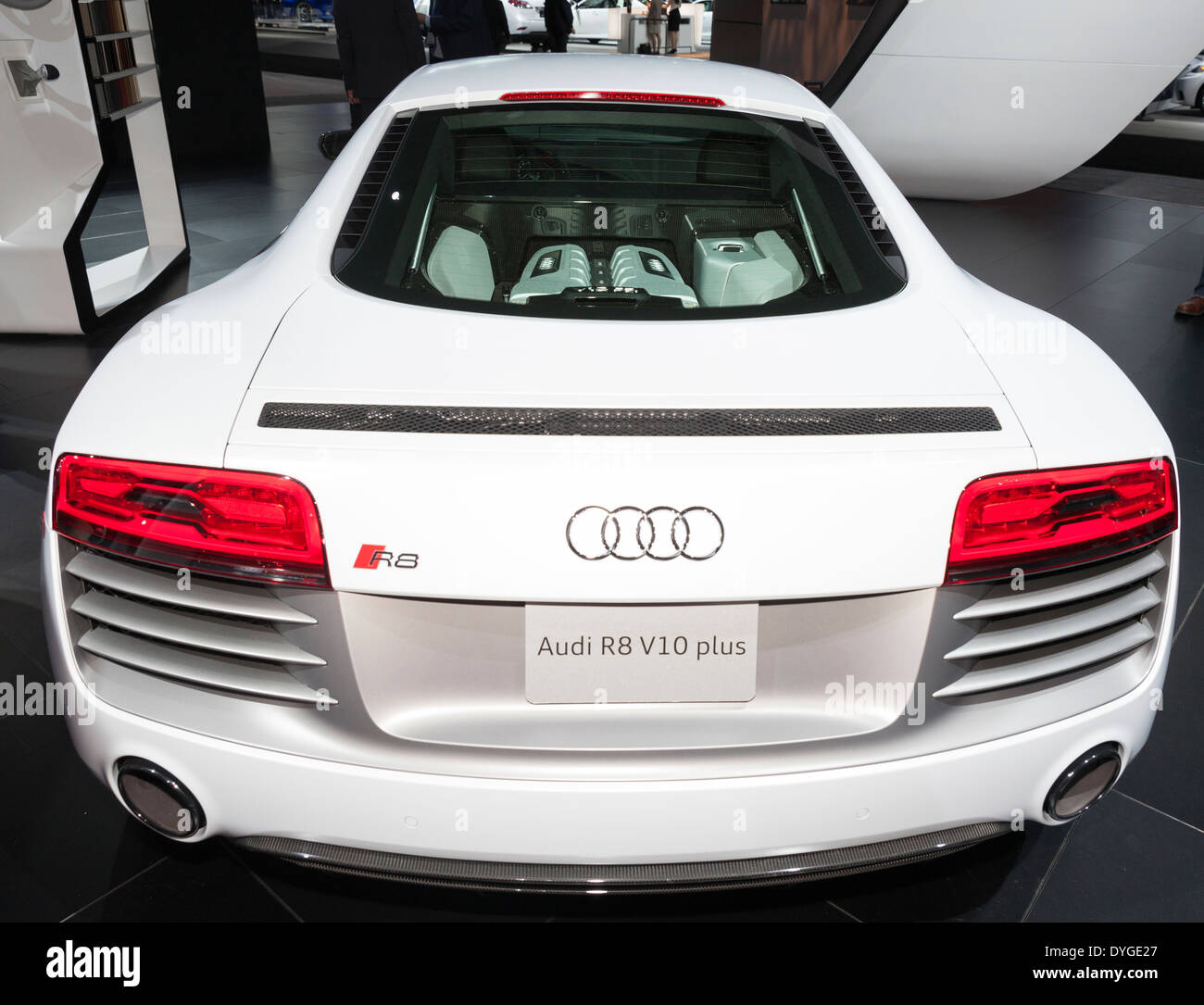 Exterior design of Audi R8 V10 plus car edition 2015 on display at New ...