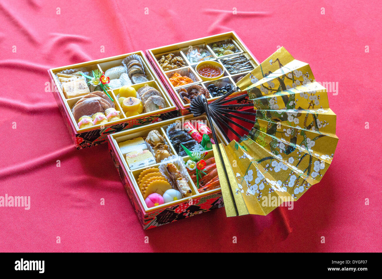 Japanese New Year traditional O-Sechi food box Stock Photo - Alamy