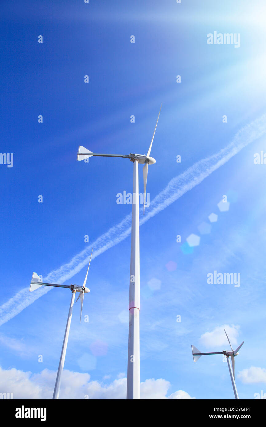 Wind turbines and sky Stock Photo - Alamy