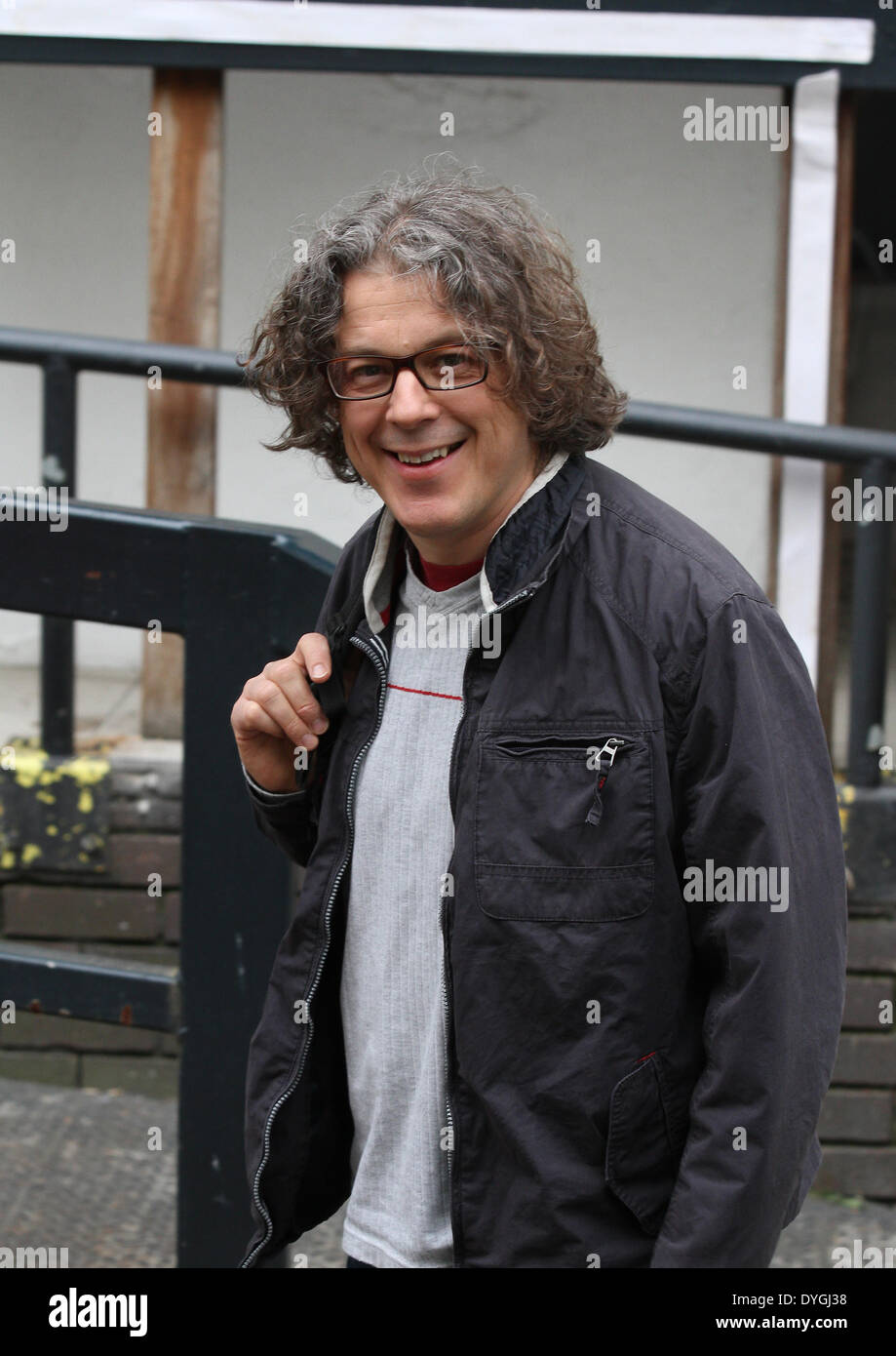 London, UK,17th April 2014. Alan Davies seen at the ITV studios on the ...