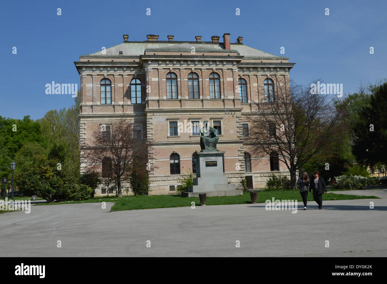 J.J. Strossmayer square and statues in city Zagreb,Croatia Stock Photo ...
