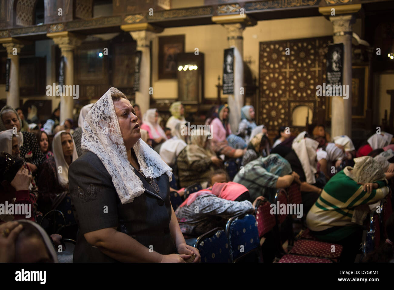 Egyptian coptic women in church hi-res stock photography and images - Alamy
