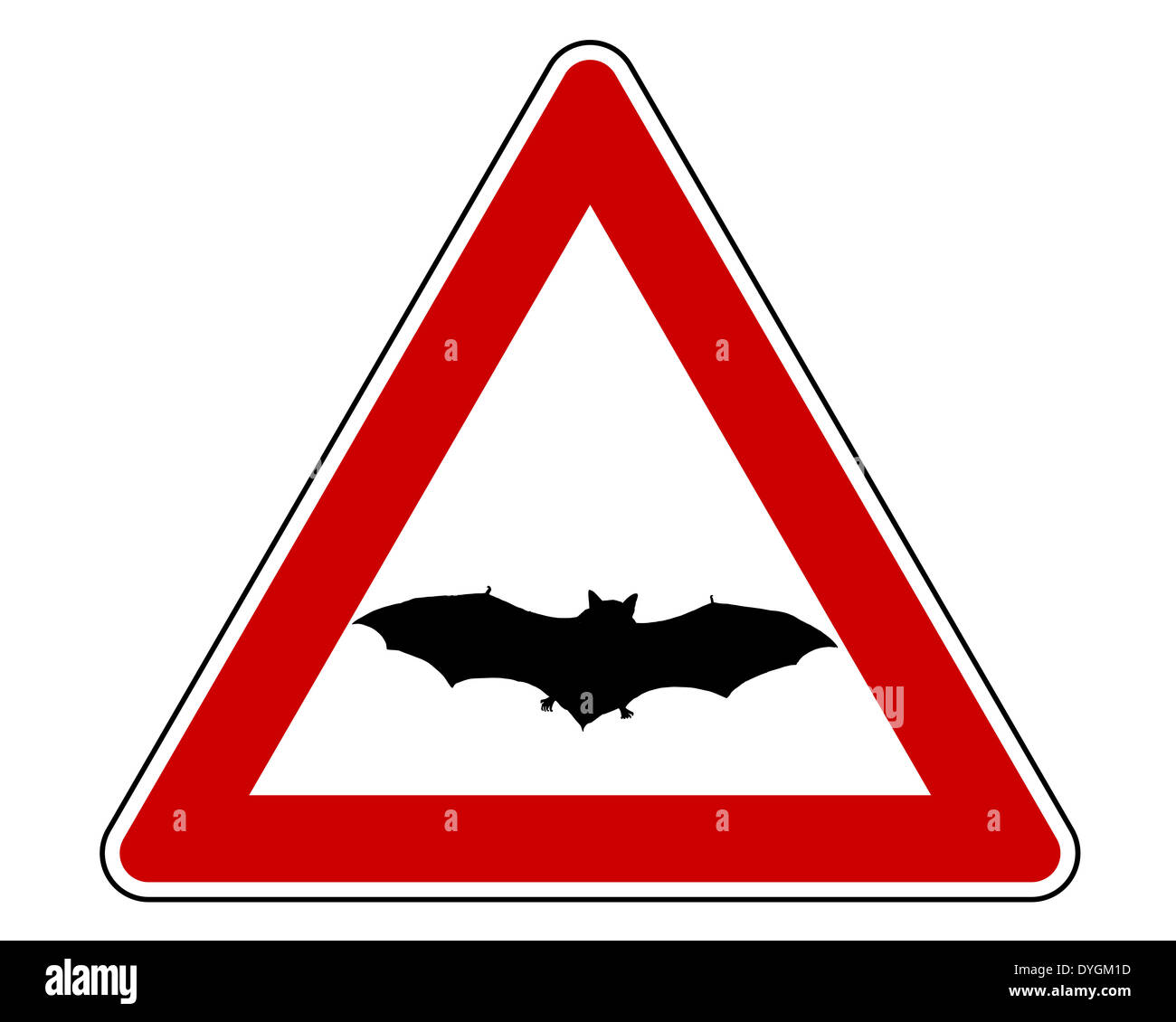 Bat Warning Sign Cut Out Stock Images & Pictures - Alamy