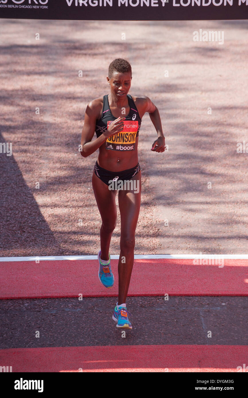 Diane Nukuri-Johnson of Burundi completing the Virgin Money London ...