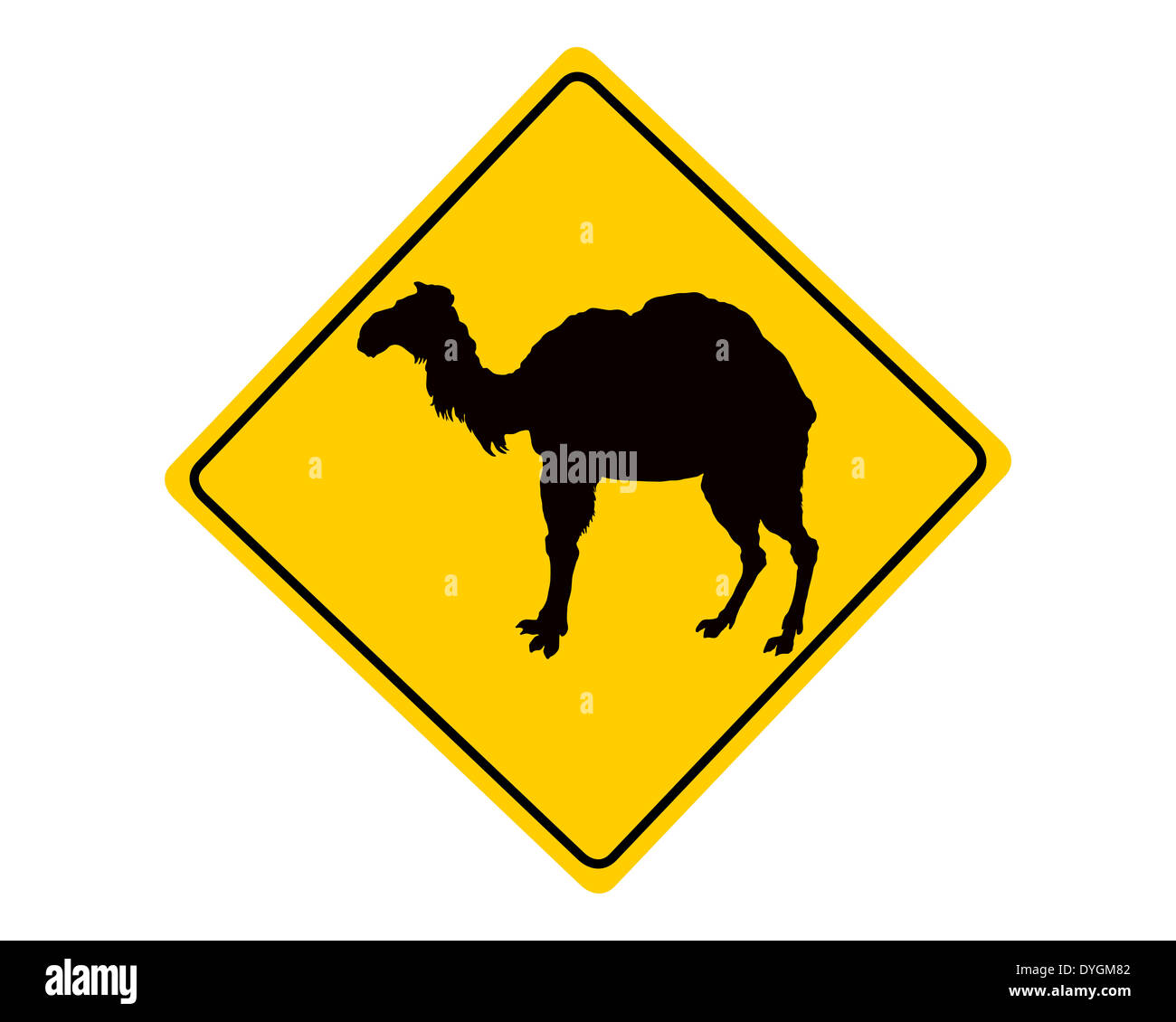 Camel warning sign Stock Photo - Alamy