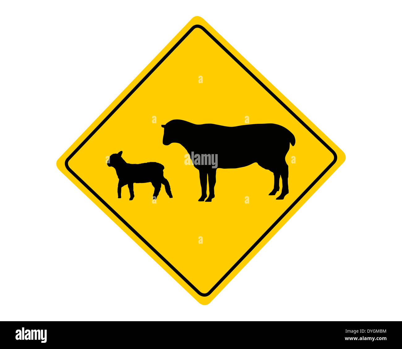 Sheep flock warning sign Stock Photo - Alamy
