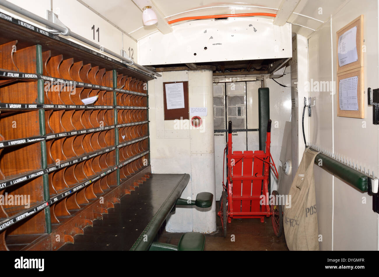 Internal view of mail train Stock Photo - Alamy