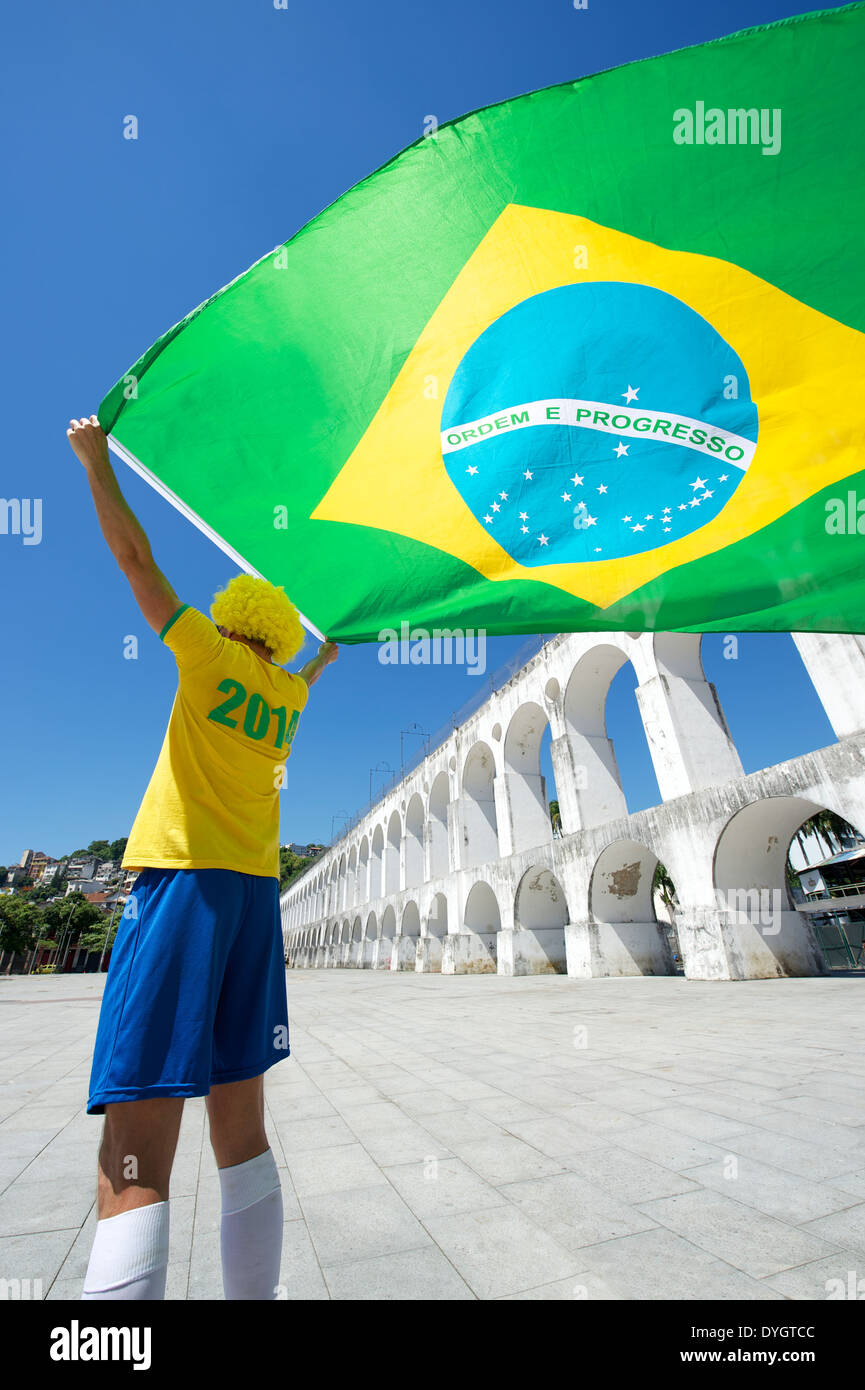Brazil football green wig hi-res stock photography and images - Alamy