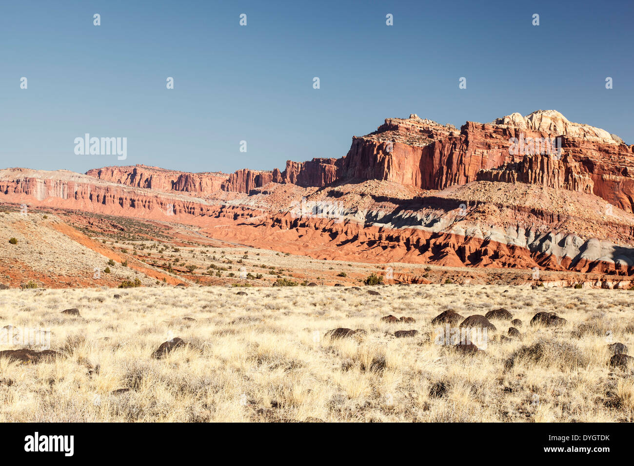 The Castle and sandstone formations, Capitol Reef National Park, Utah ...