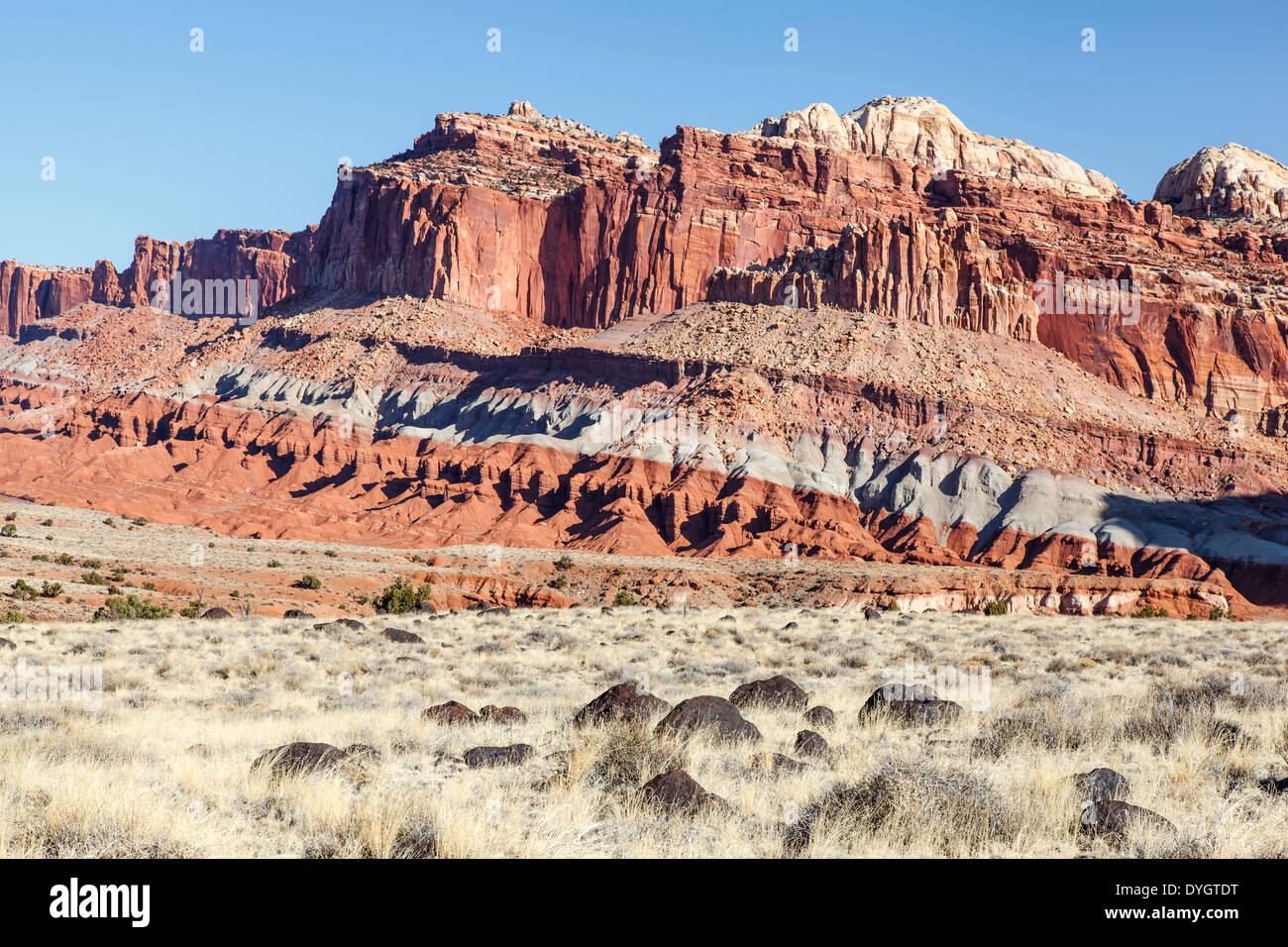The Castle and sandstone formations, Capitol Reef National Park, Utah ...
