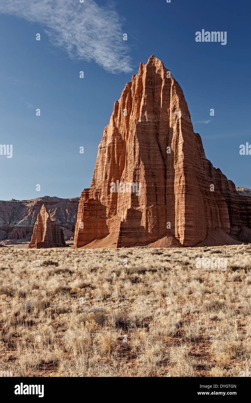 Temple of the Sun (R), Temple of the Moon (L) and sandstone bluffs ...