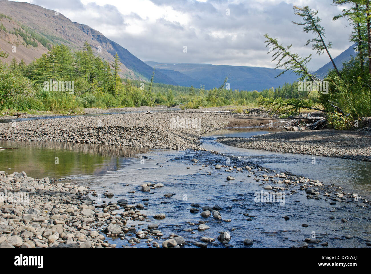 The end of the summer on the Putorana plateau. The valley of the river ...