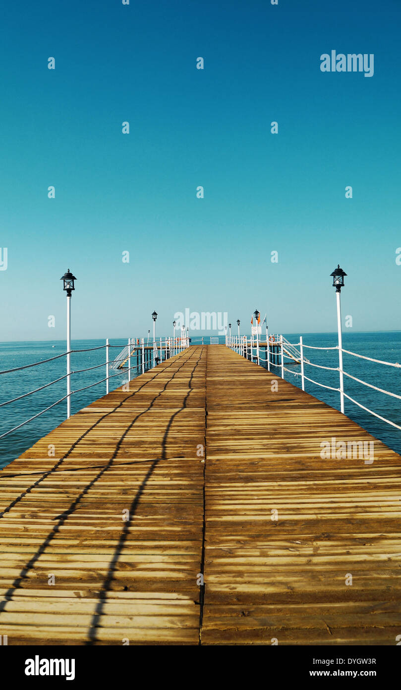 Wooden jetty on seaside hi-res stock photography and images - Alamy